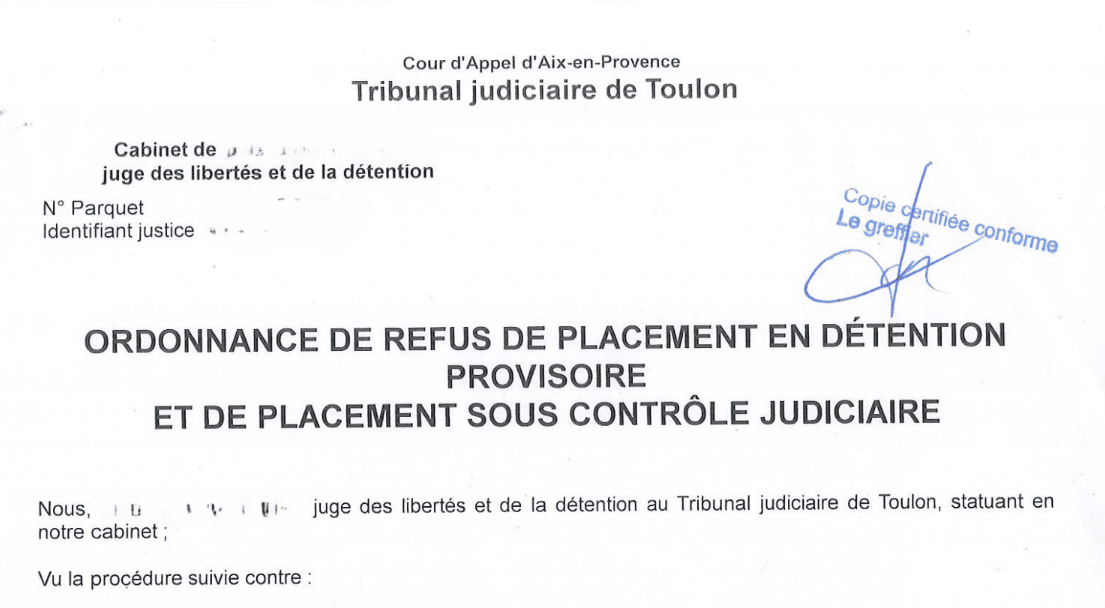Décision favorable - refus de placement en détention provisoire